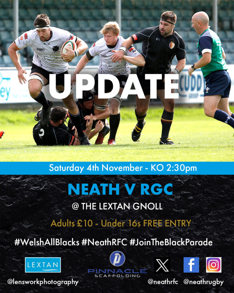 TEAM NEWS & SUPPORTER INFORMATION: NEATH v RGC (HOME) SATURDAY ...