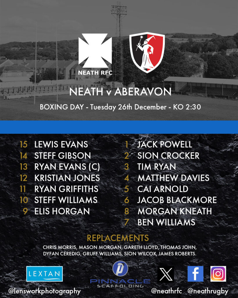 TEAM NEWS & SUPPORTER INFORMATION: NEATH v ABERAVON (HOME) - BOXING DAY ...