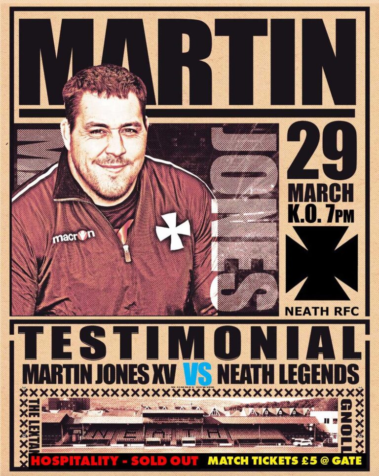 UP NEXT: MARTIN JONES TESTIMONIAL MATCH - (MARTIN JONES XV v NEATH ...